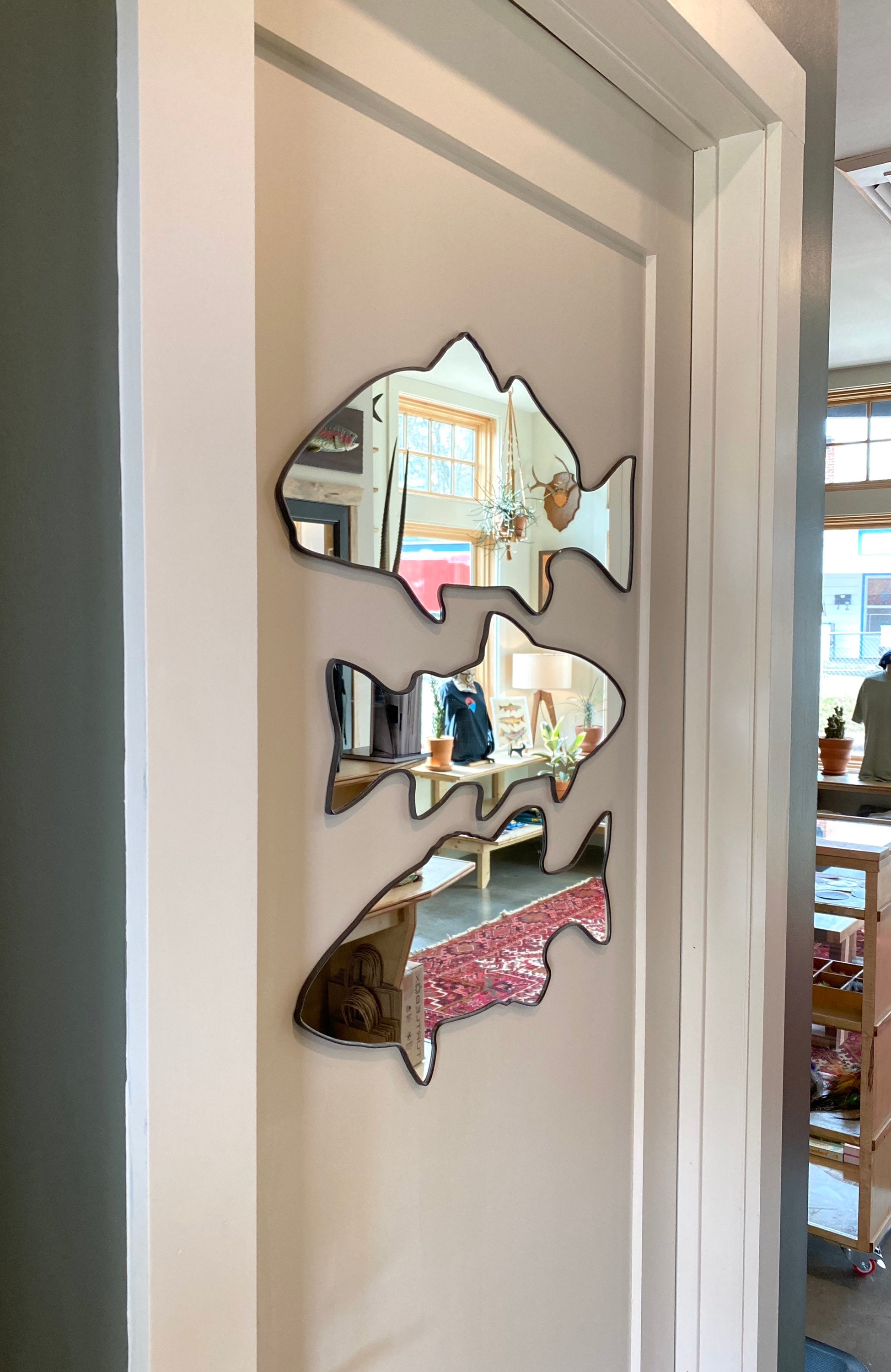 Smallmouth Bass Mirror / Handmade Wall Mirror Art Shape Outline Fly ...