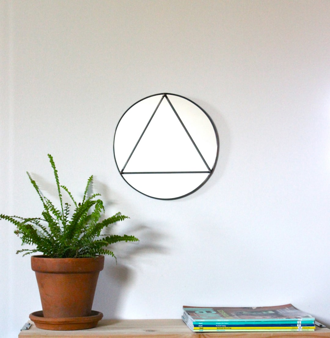 Circle Triangle Wall Mirror Geometric / Handmade Wall Mirror - Etsy