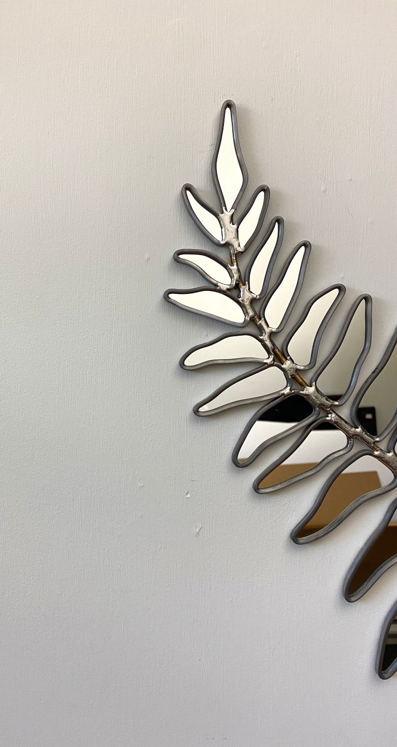 Fern Shaped Wall Mirror Organic Handmade Wall Mirror Plant Wall Art ...