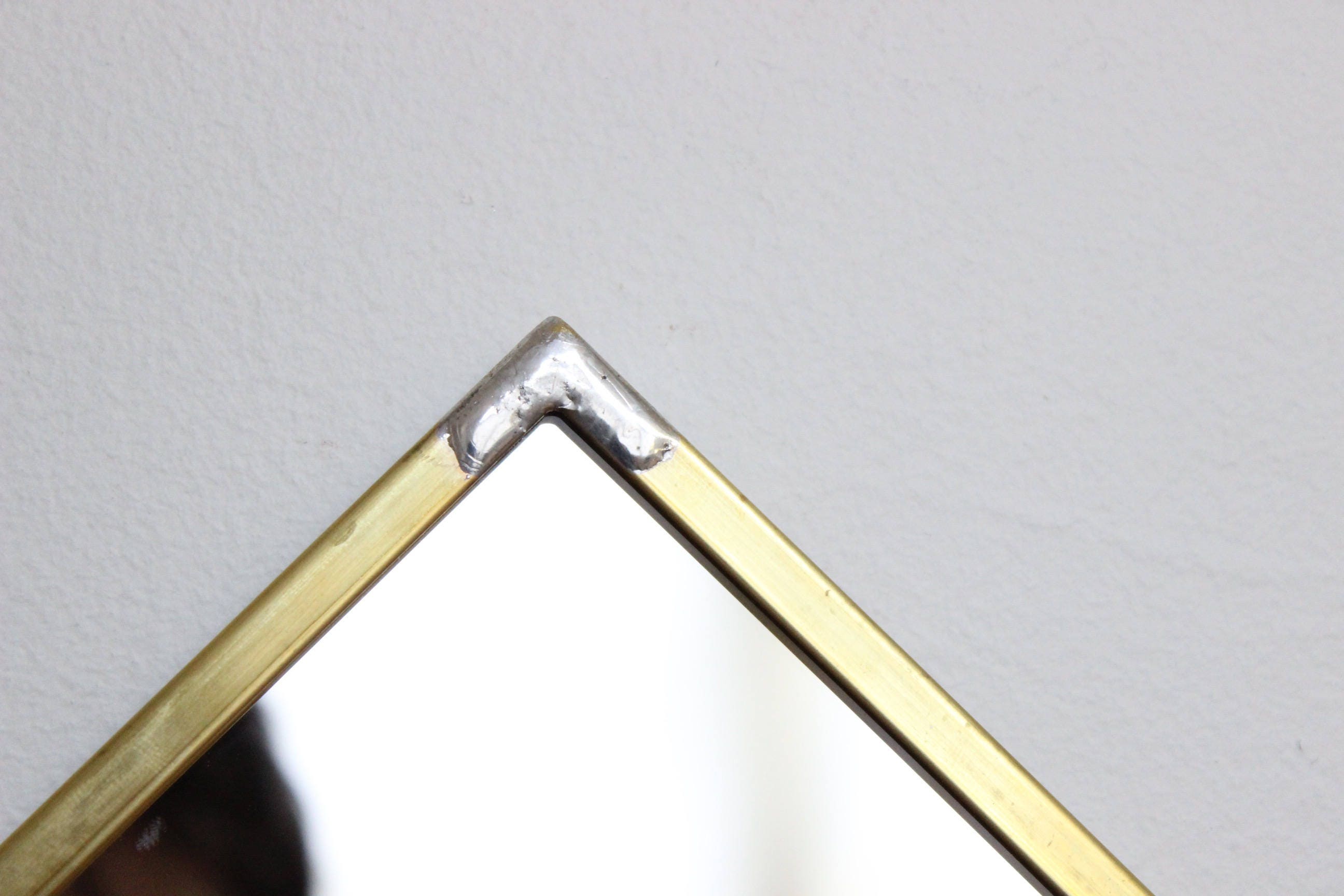 Triangle Mirror Brass Frame Handmade Wall Mirror Modern Wall | Etsy