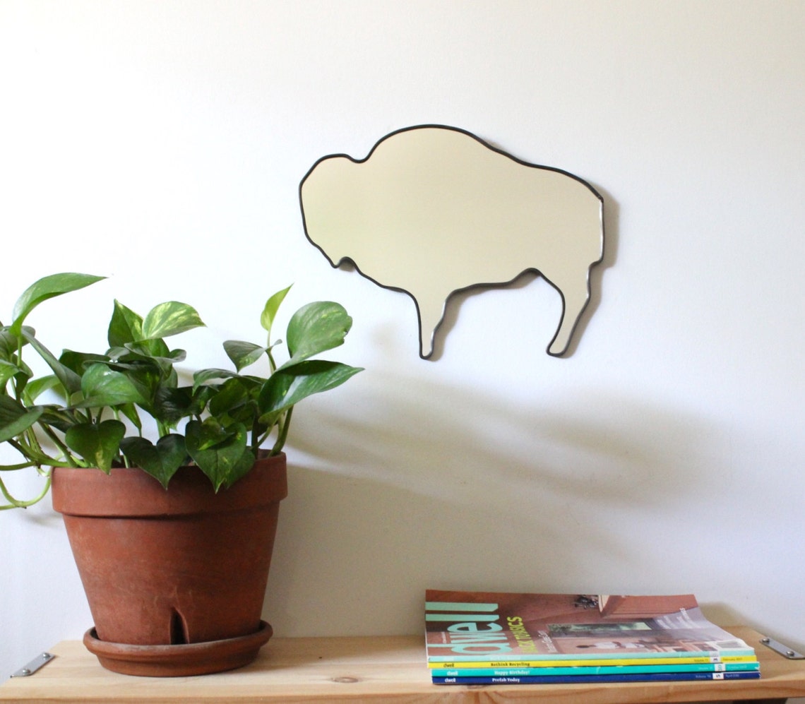 Buffalo Mirror Bison Wall Mirror Wall Art Cabin Hunting Lodge Decor ...