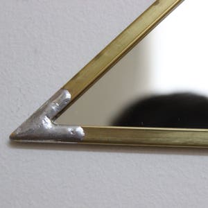 Triangle Mirror Brass Frame Handmade Wall Mirror Modern Wall Mirror ...