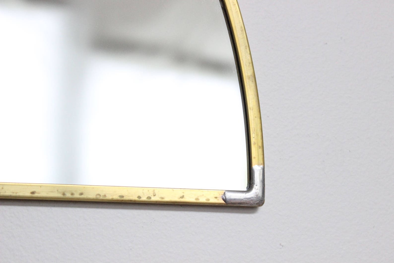 Half Circle Mirror Brass Border Handmade Wall Mirror Round | Etsy