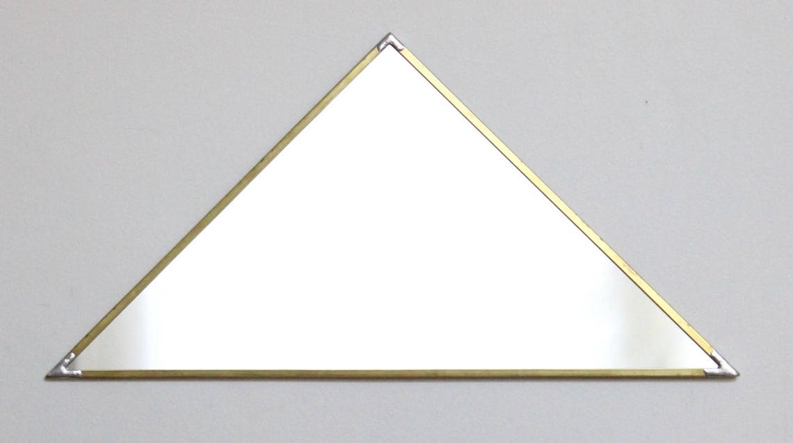 Triangle Mirror Brass Frame Handmade Wall Mirror Modern Wall Mirror ...