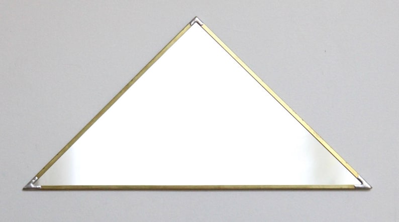 Triangle Mirror Brass Frame Handmade Wall Mirror Modern Wall Mirror ...