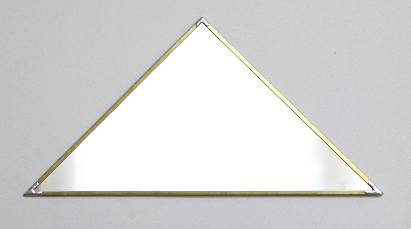 Triangle Mirror Brass Frame Handmade Wall Mirror Modern Wall | Etsy