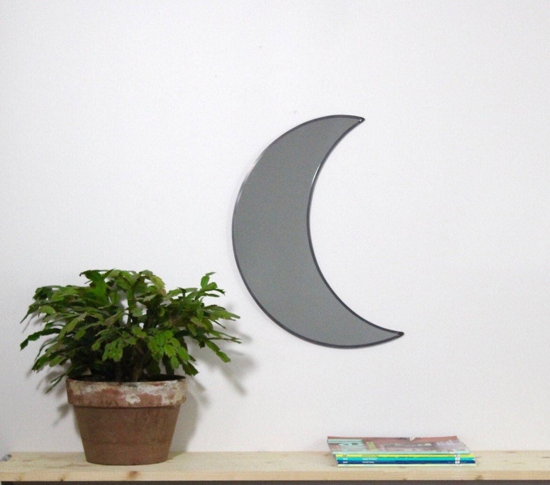 Moon Mirror Handmade Wall Mirror Half Moon Crescent Waxing Waning ...