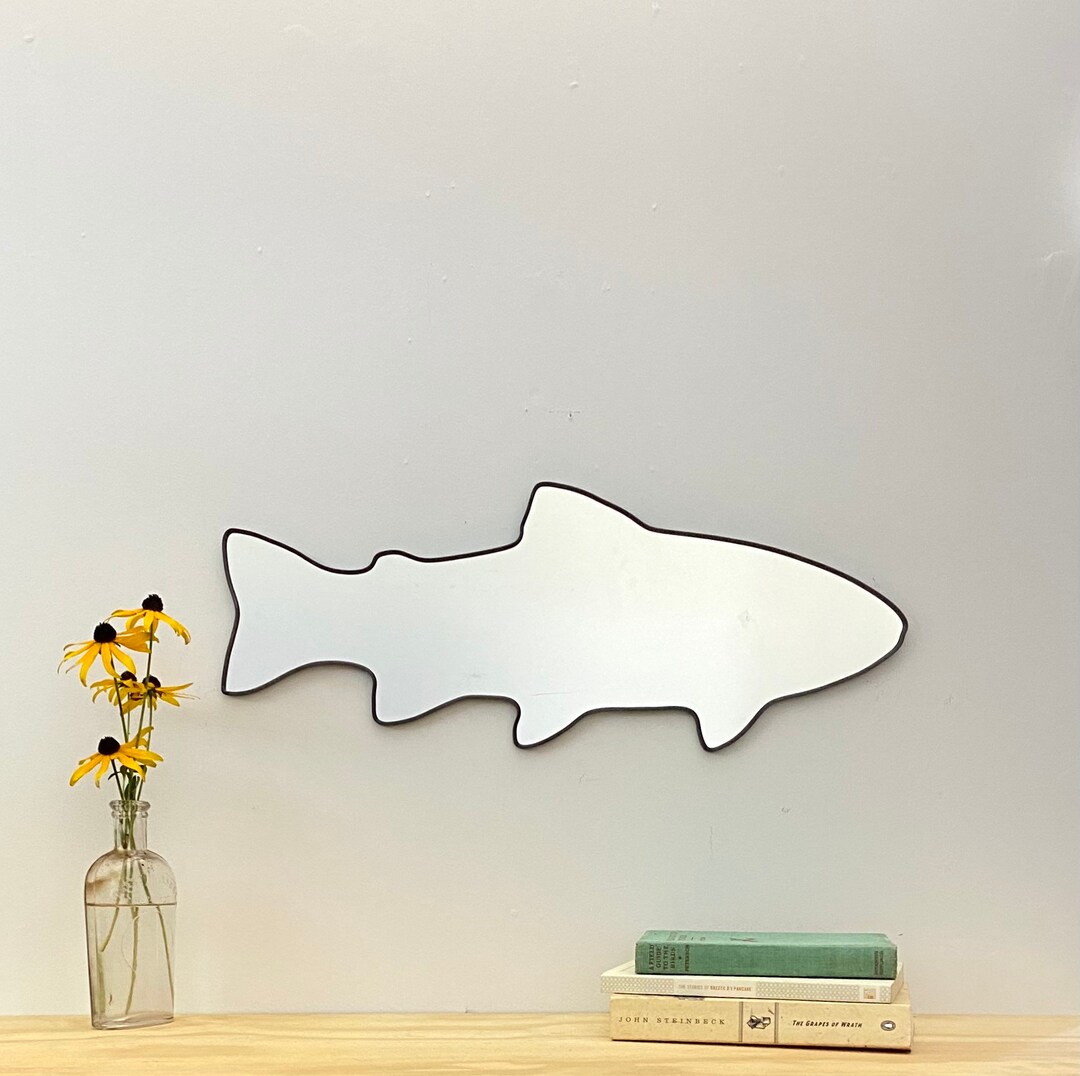 Trout Mirror / Handmade Wall Mirror Art Shape Outline Decor Miroir ...