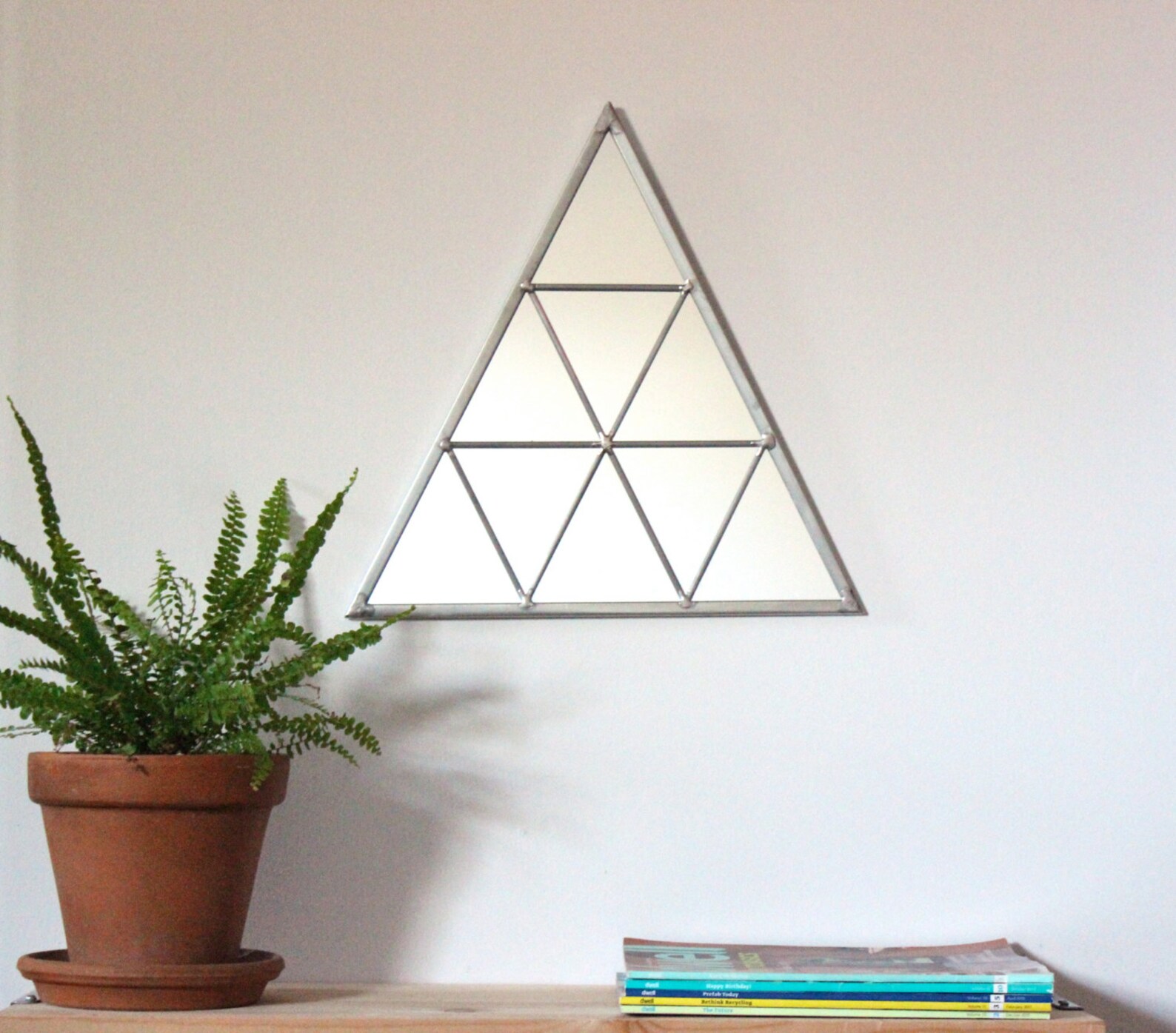 Triangle Wall Mirror Geometric / Handmade Wall Mirror Triangle - Etsy