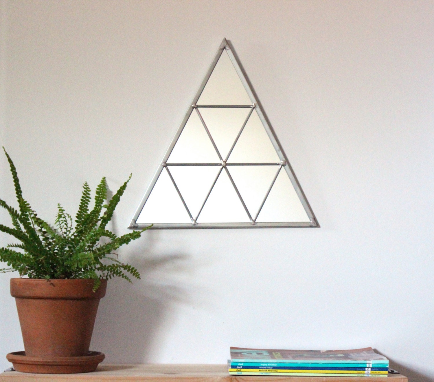 Triangle Wall Mirror Geometric / Handmade Wall Mirror Triangle - Etsy UK
