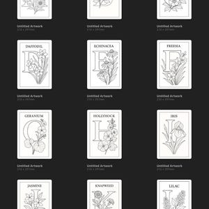 Alphabet Flowers Coloring Book – Elegant Botanical Letters A–Z ...