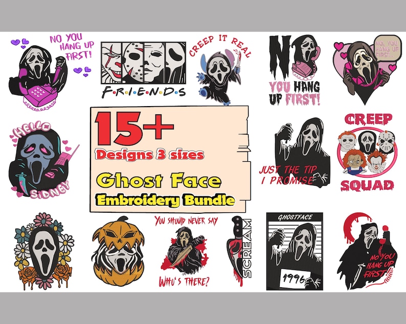 Serial Killer Halloween Embroidery, Halloween Scary Killer Embroidery ...