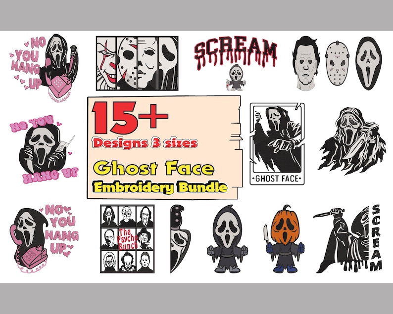 Serial Killer Halloween Embroidery, Halloween Scary Killer Embroidery ...