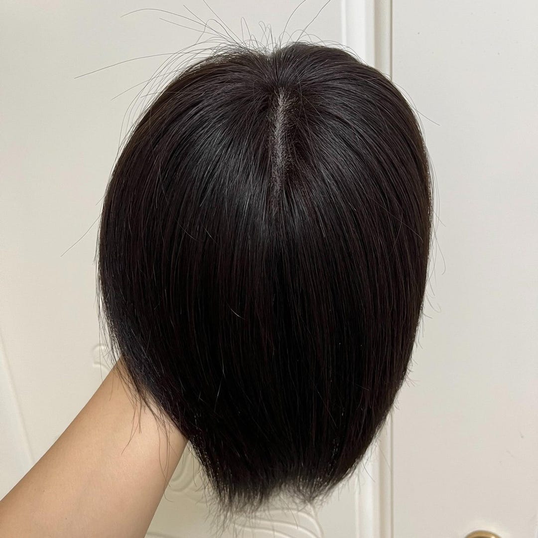 Black Wig, Wig Piece Fixed on the Top of the Head, Wig That Can Cover ...