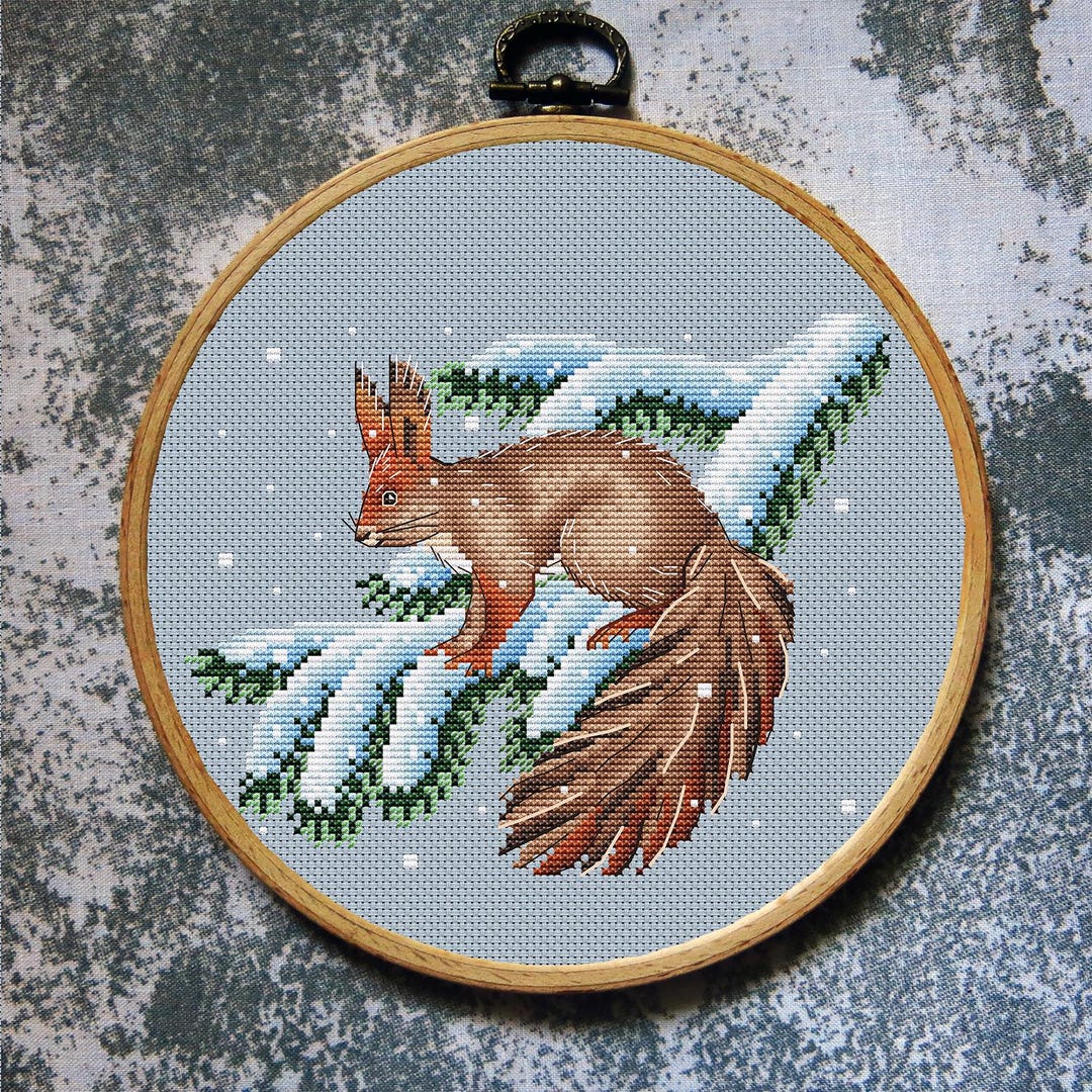 Squirrel Cross Stitch Pattern Download PDF - Etsy