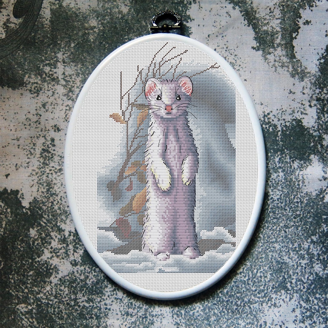 Animal Cross Stitch Pattern Stoat Download PDF - Etsy