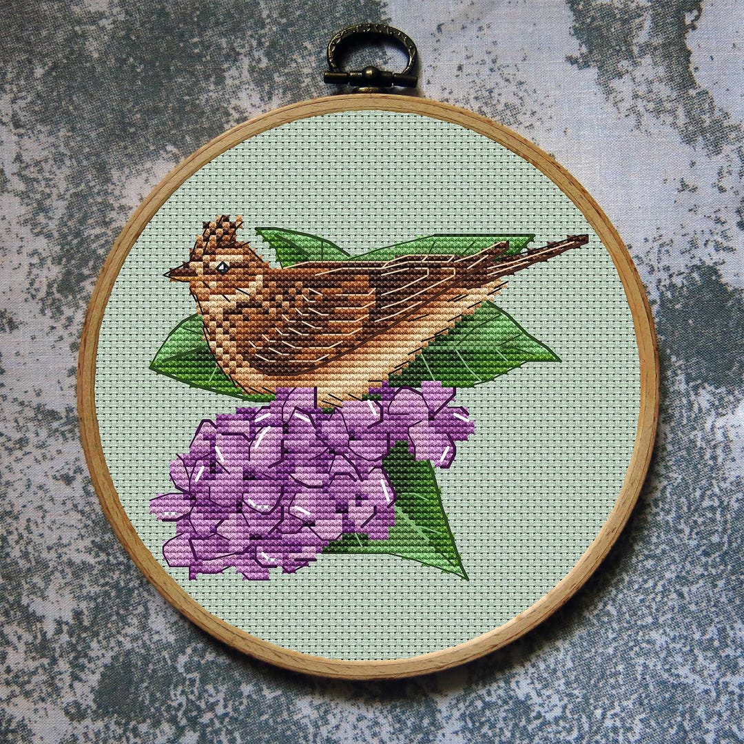 Skylark Bird Cross Stitch Pattern Spring Download PDF - Etsy