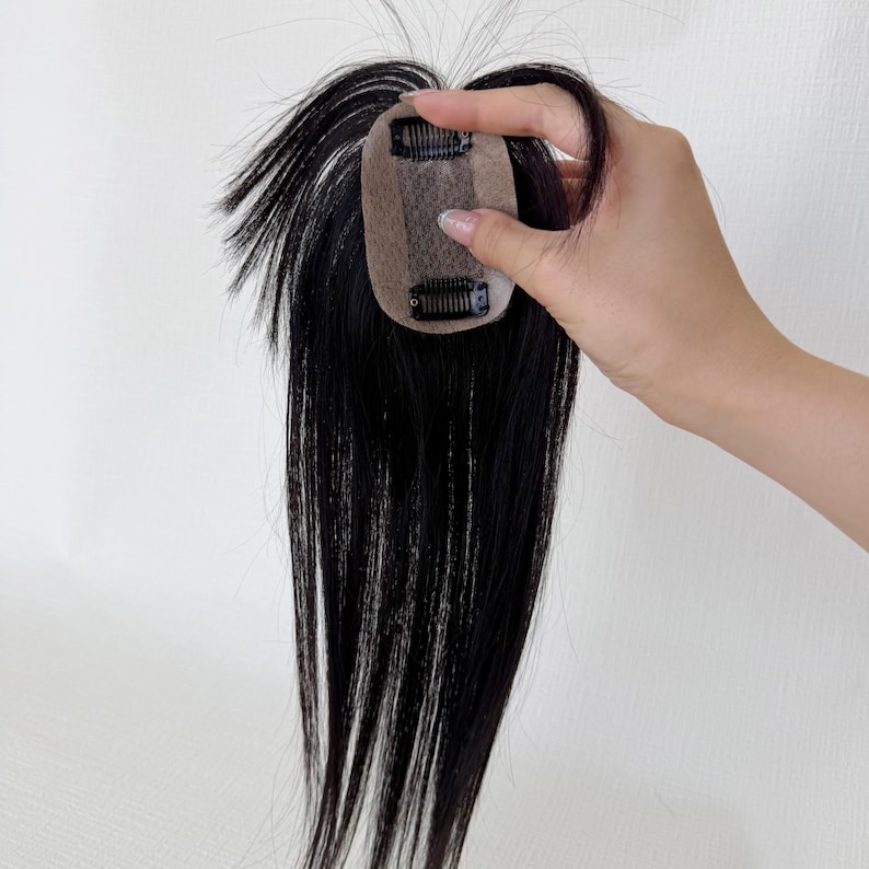 PU Edge Silk Base Human Hair Topper, for Wide Hair Part & Scattered ...