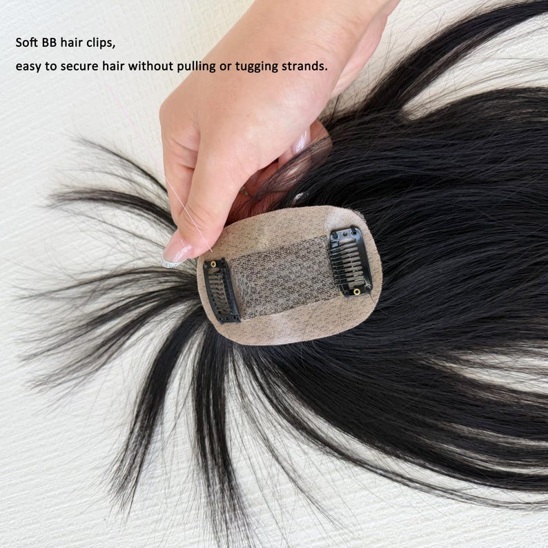 PU Edge Silk Base Human Hair Topper, for Wide Hair Part & Scattered ...