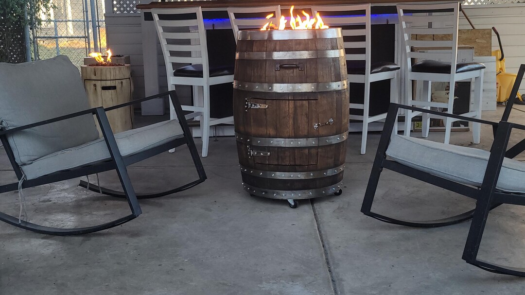 Bourbon Whiskey Barrel Fire Pit - Etsy