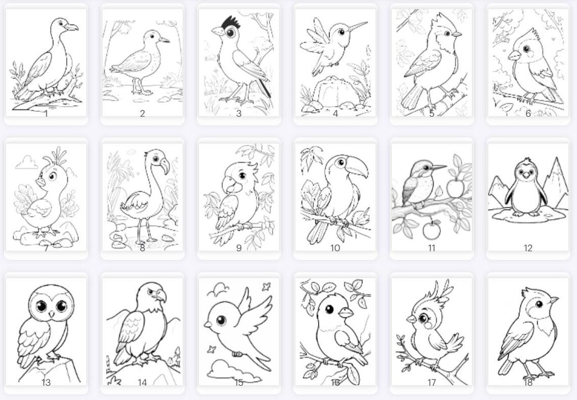 100 Bird Coloring Pages | Kids Bird Activity | Bird Coloring Book ...