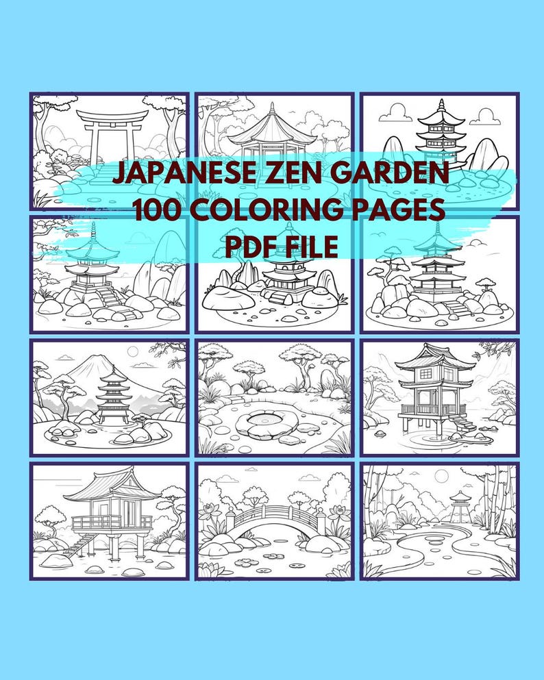 100 Japanese Zen Garden Coloring Pages - A Journey Through Japanese ...