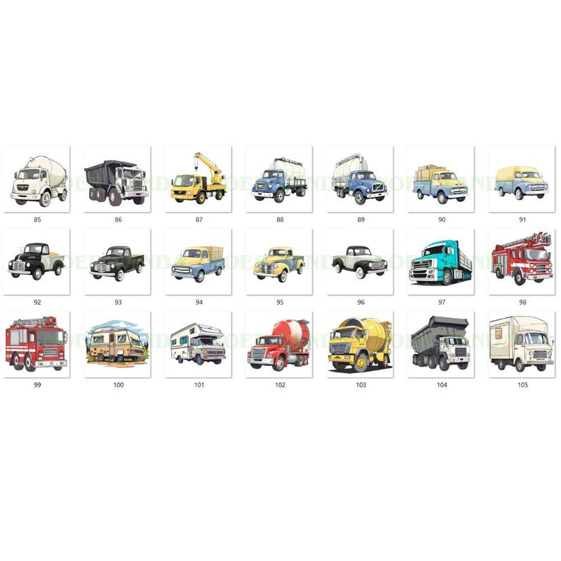 105 Trucks Clipart Bundle, Pickup Truck Clipart, Transportation ...