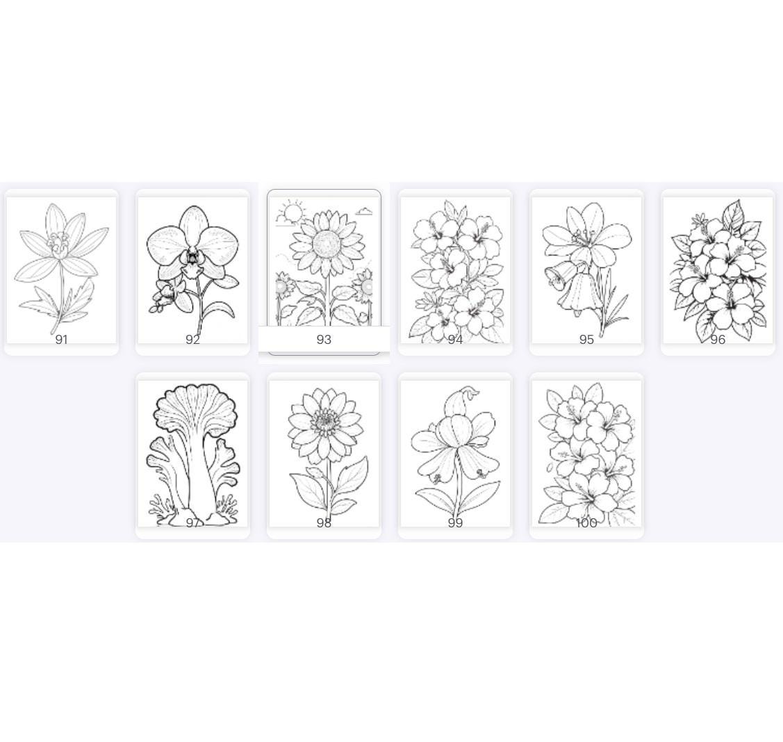 100 Flower Coloring Pages - Beautiful and Creative Activity - Printable ...