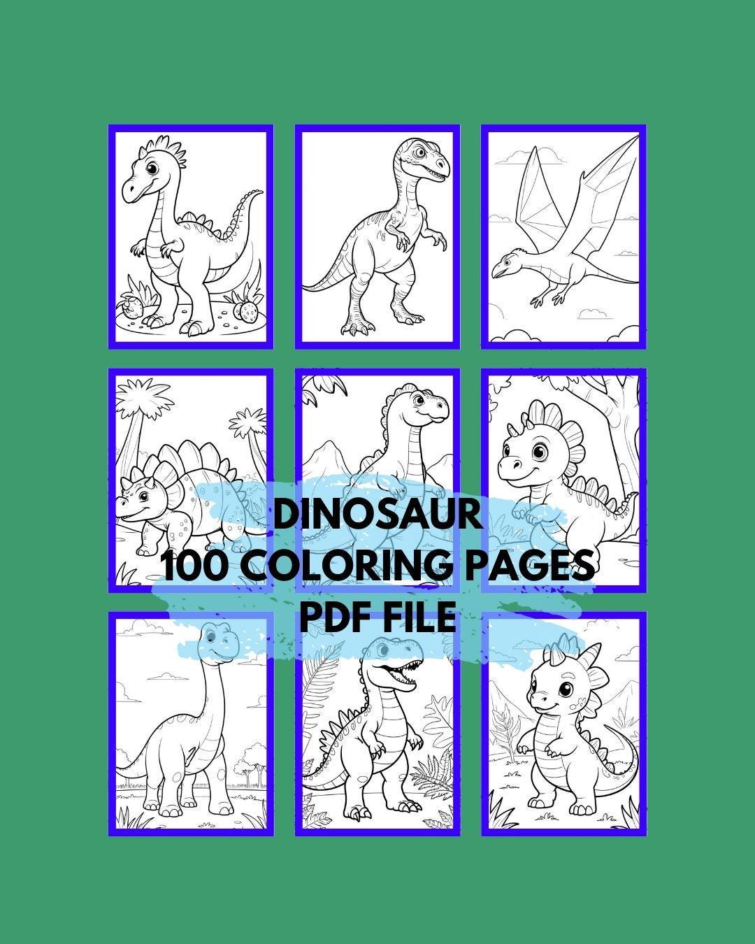 100 Dinosaur Coloring Pages - Fun and Educational Coloring Activity ...
