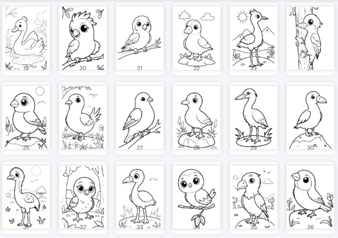 100 Bird Coloring Pages | Kids Bird Activity | Bird Coloring Book ...