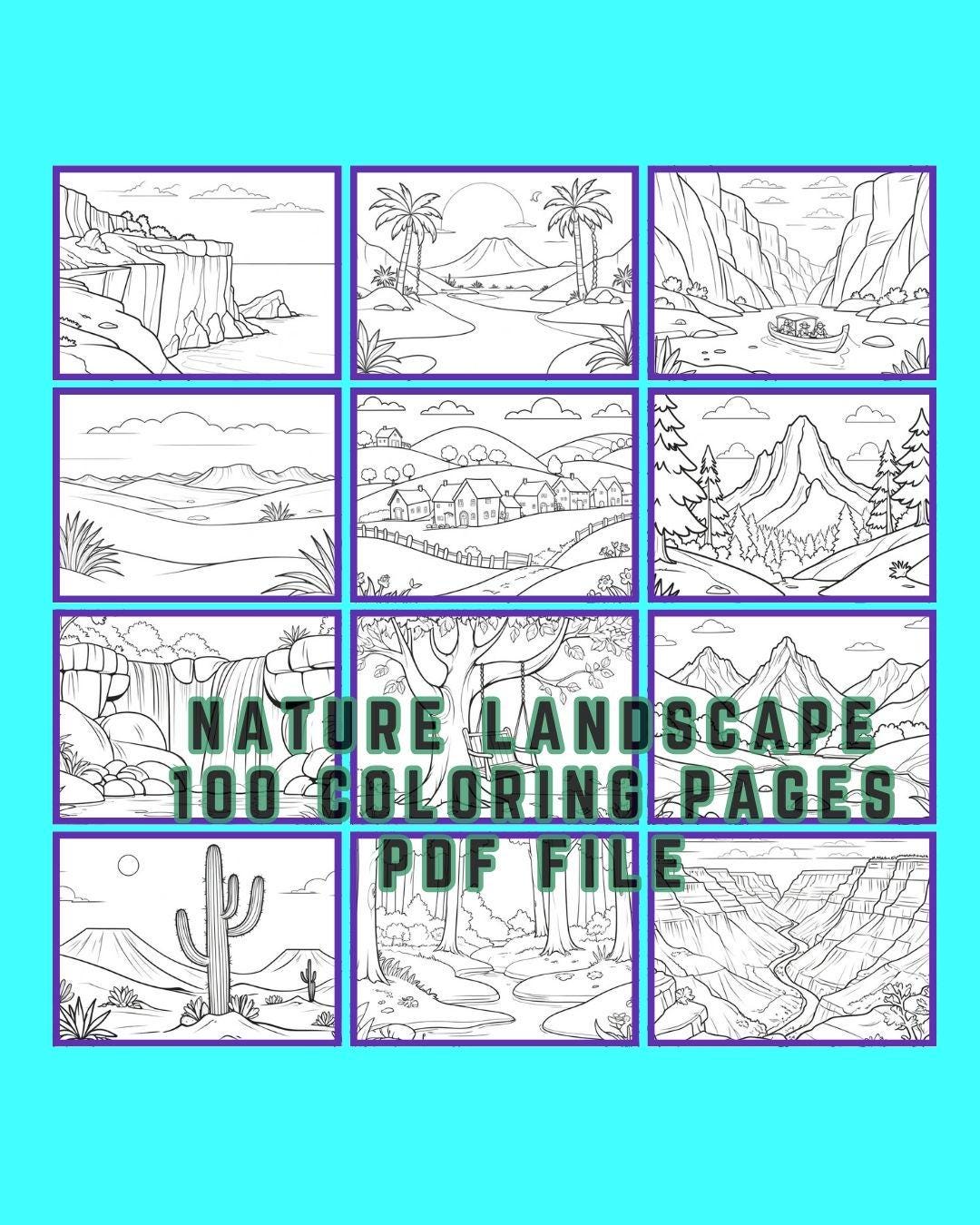 Landscape Coloring Pages - 100 Nature Landscape Coloring Pages ...