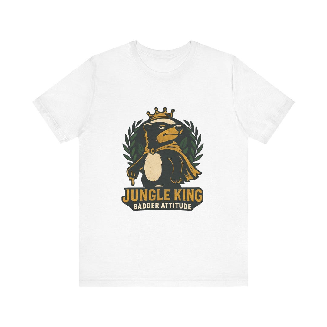 Jungle King Badger Attitude T-shirt | Animal Crest Tee - Etsy