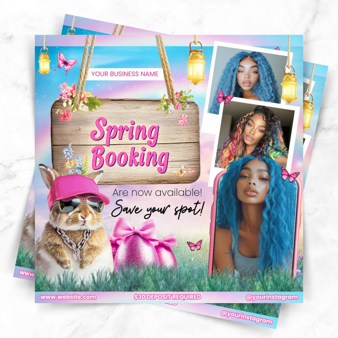 Easter Booking Flyer Template, DIY Canva Editable Booking, Spring Deals ...