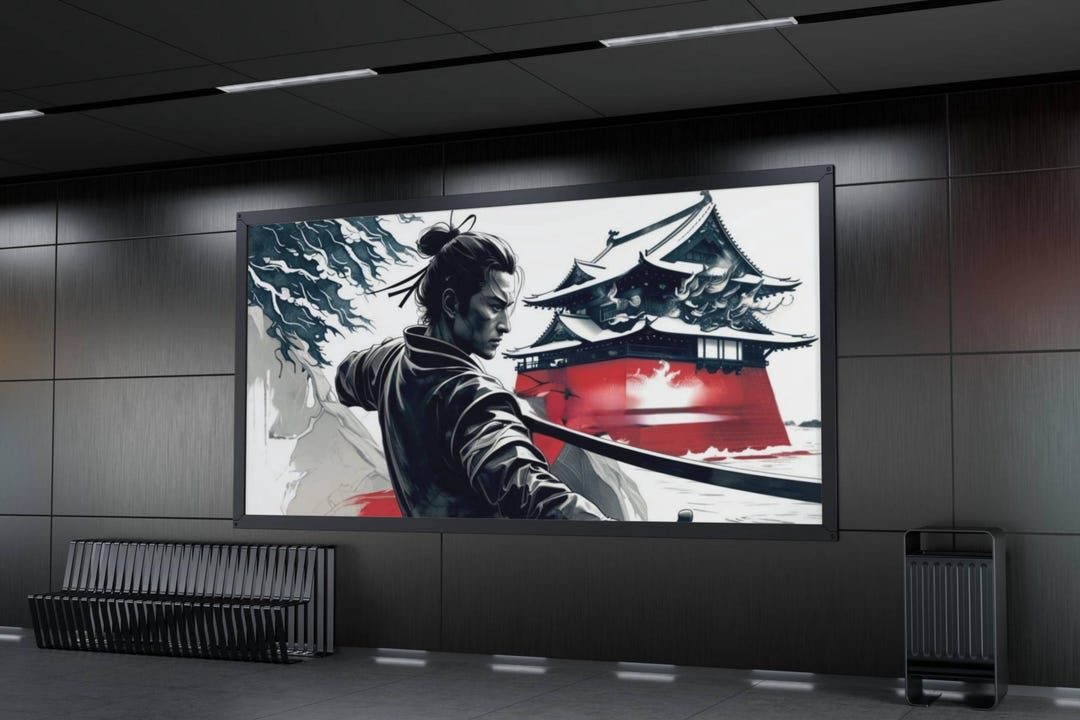 Samurai Going to Battle to Protect His Master (1) / Japanese Painting ...