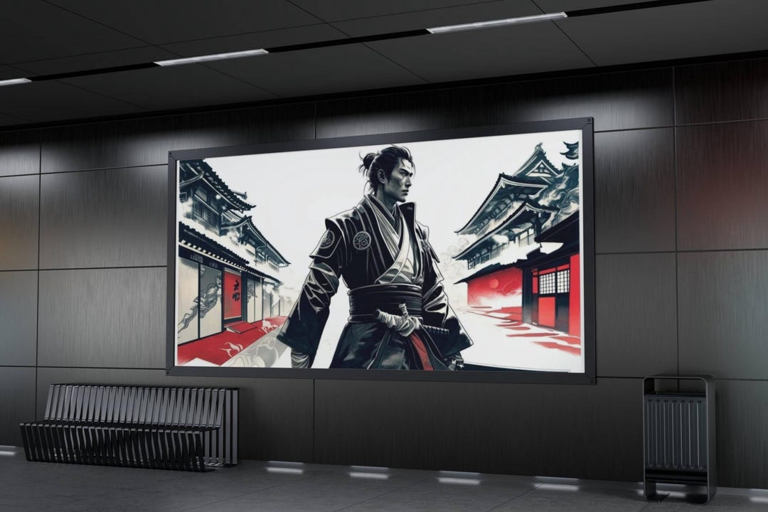 Samurai Standing in the Samurai Residence Street (1) / Japanese ...