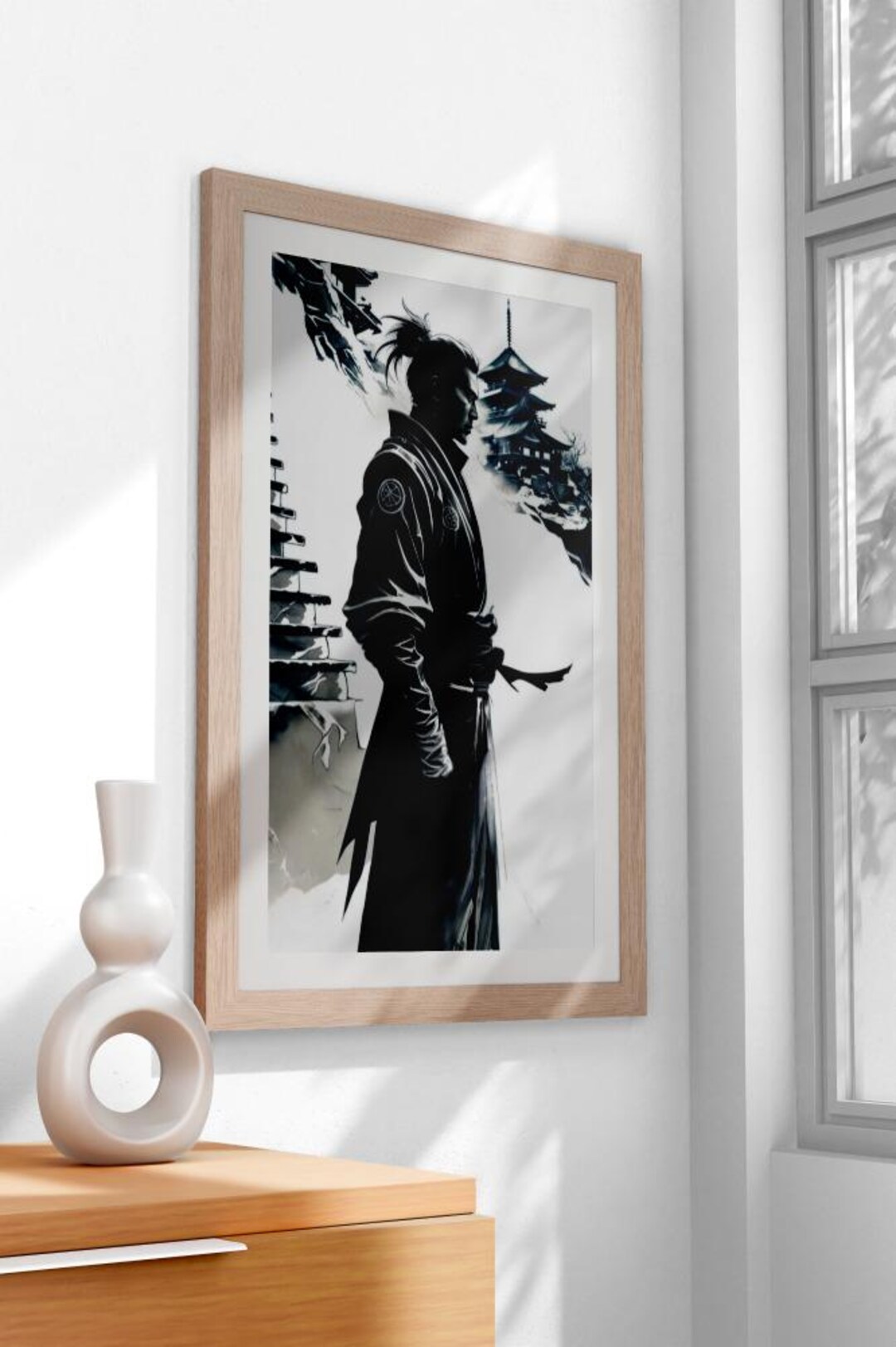 Samurai Standing With a Japanese Castle in the Background (1 ...