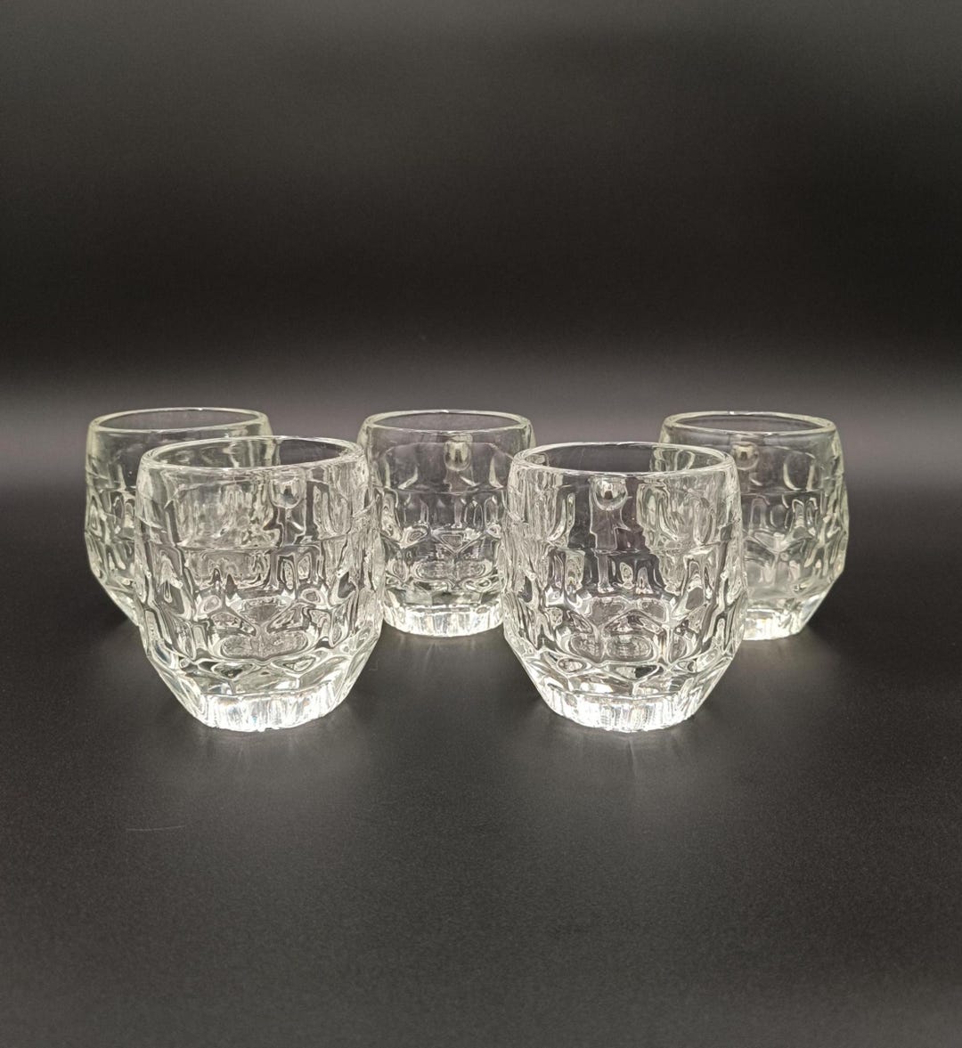 Val Saint Lambert Vintage Dimpled Half Pint Glasses / Set of 5 Crystal ...