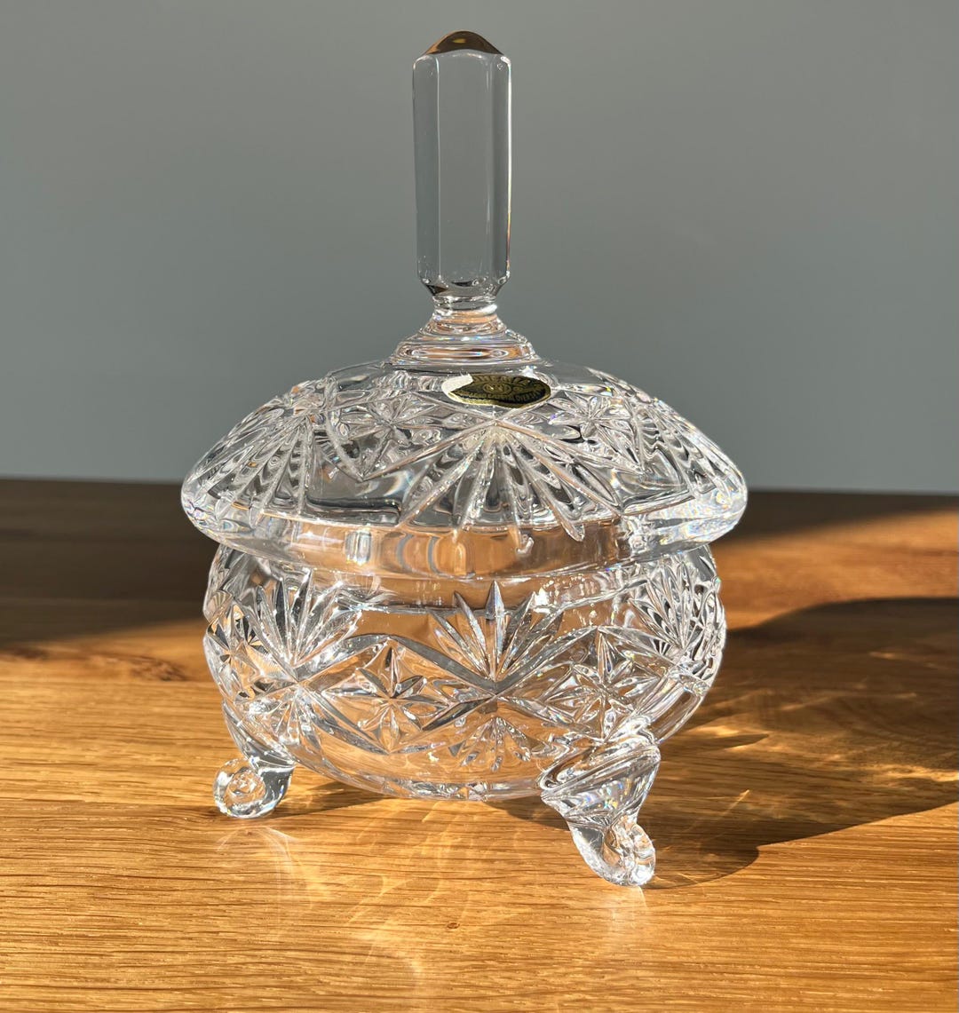 Vintage Lead Crystal Candy Dish With Lid