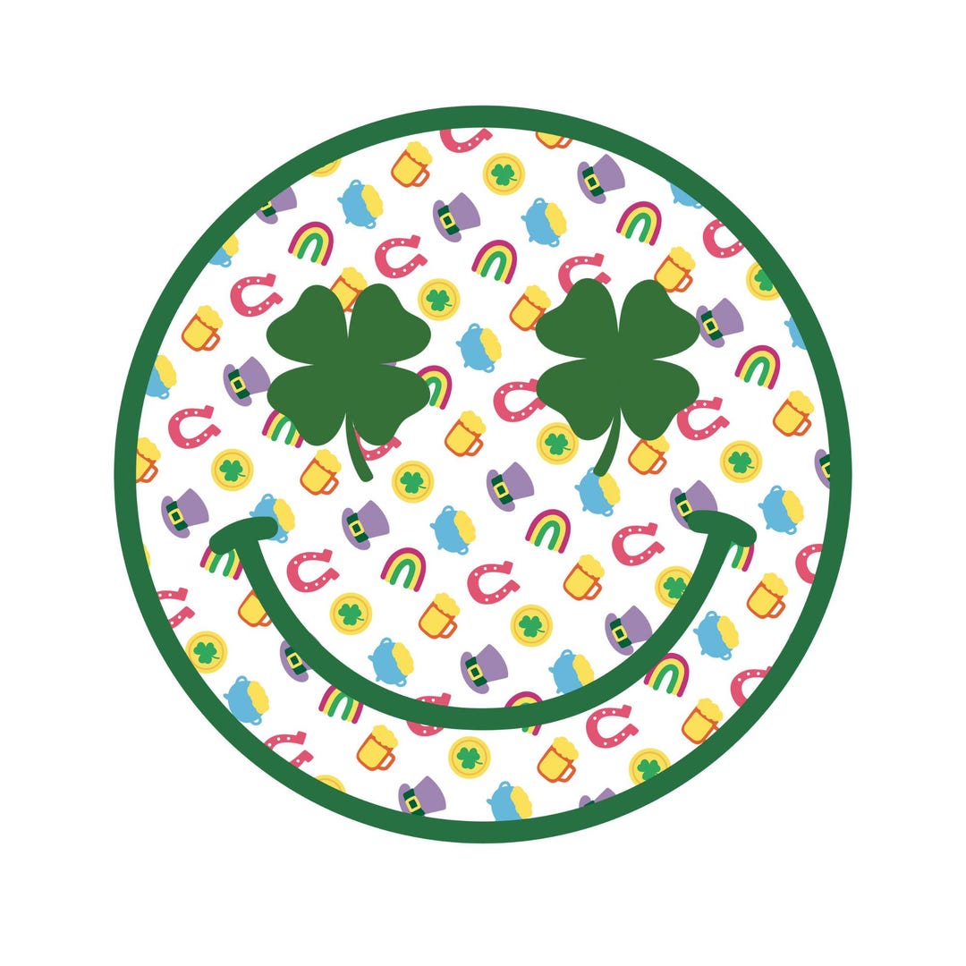 Lucky Charm Smiley Face Shirt Smiley Face PNG St. Patrick’s Day Shirt ...