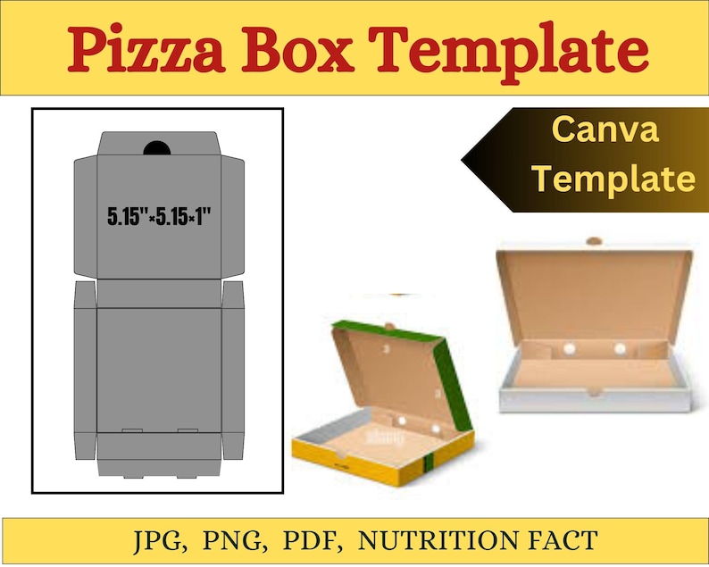 Pizza Box Template SVG, Printable Pizza Box, DIY Mini Pizza Box ...