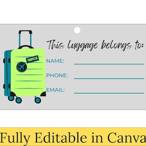 Luggage Tag Template SVG: DIY Travel Bag Label (digital Download) - Etsy