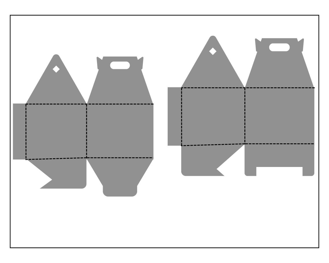 Gable Box Template| Favor Box SVG| DIY Gift Box|gamble Box Size 8.5" X ...