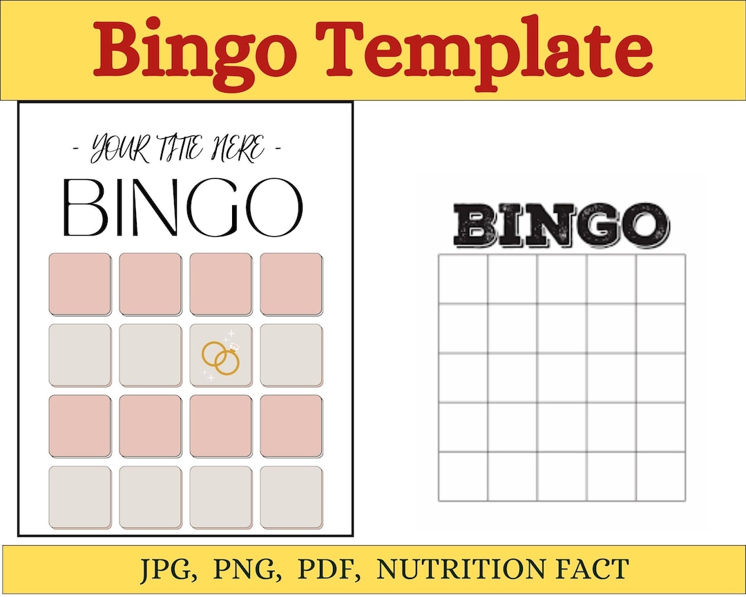 Editable Bingo Template | Printable Party Game in Canva (PDF + PNG) - Etsy
