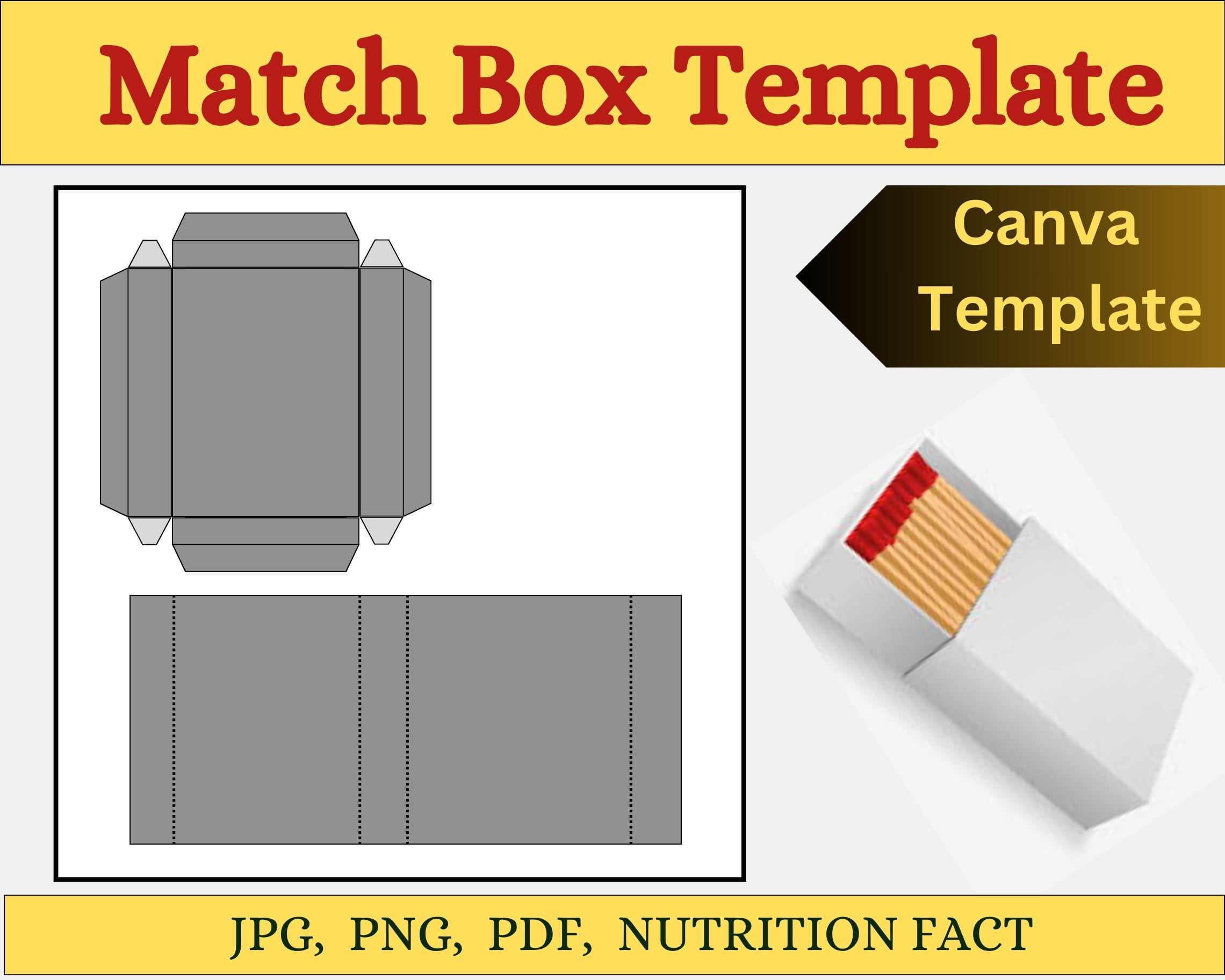 Match Box Template SVG PNG, Editable Matchbox Template, Party Favor Box ...