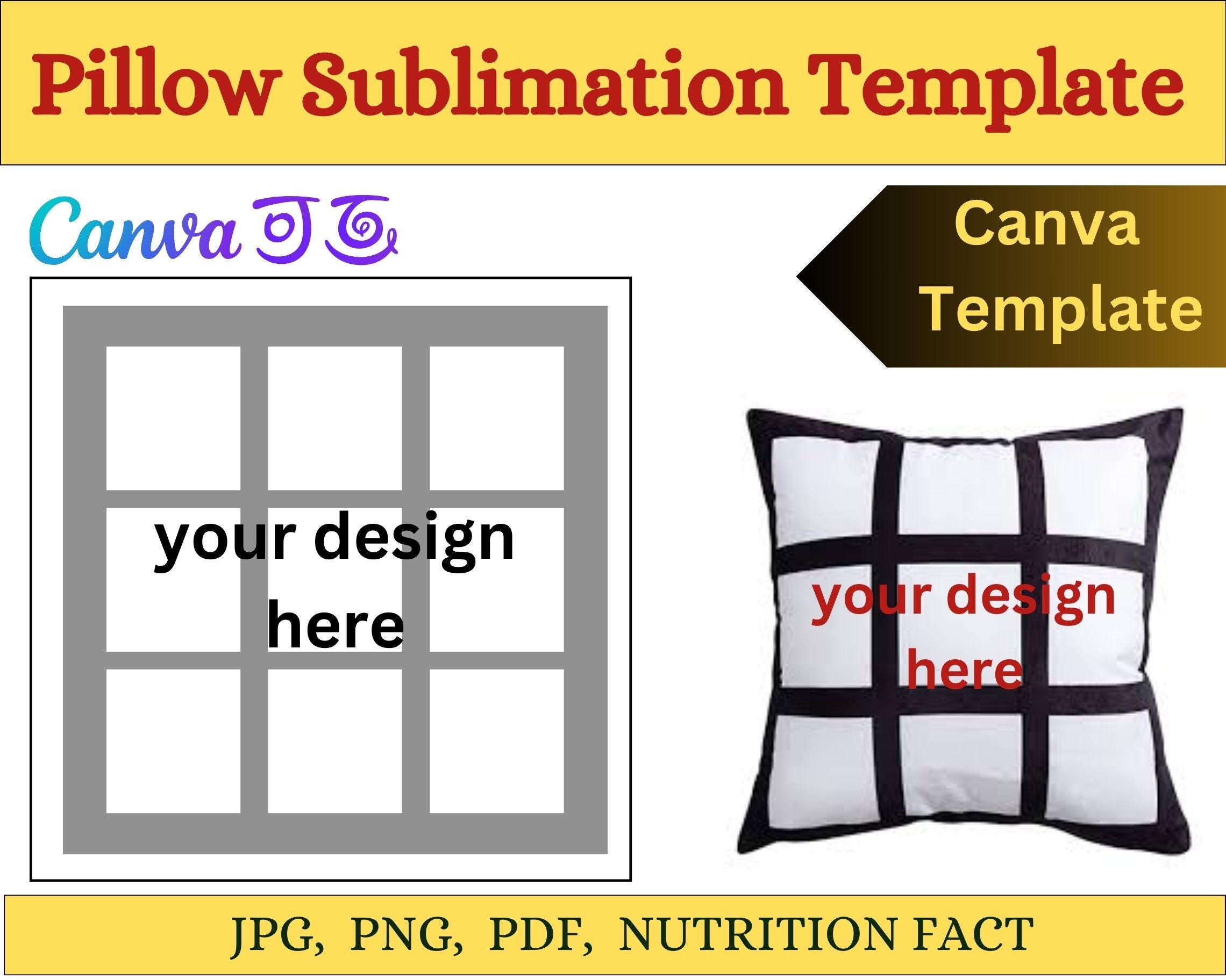 Pillow Sublimation Template: Custom Pillow Design (SVG, PNG) - Etsy