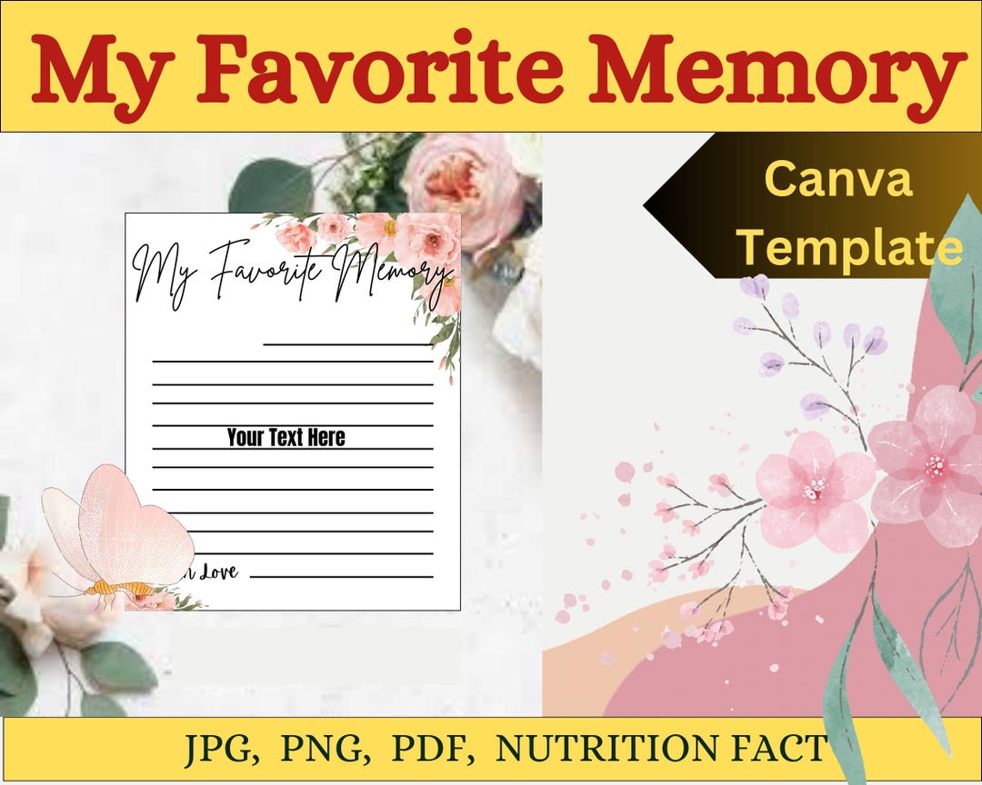 My Favorite Memory Bridal Shower Game (instant Download) - Etsy