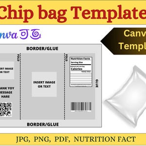 Editable Chip Bags| Chip Bag Template| Chip Bag Labels, Custom Chip ...