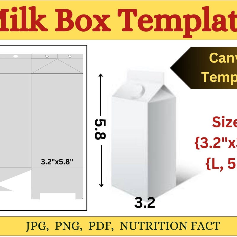 Printable Milk Carton Template - Etsy