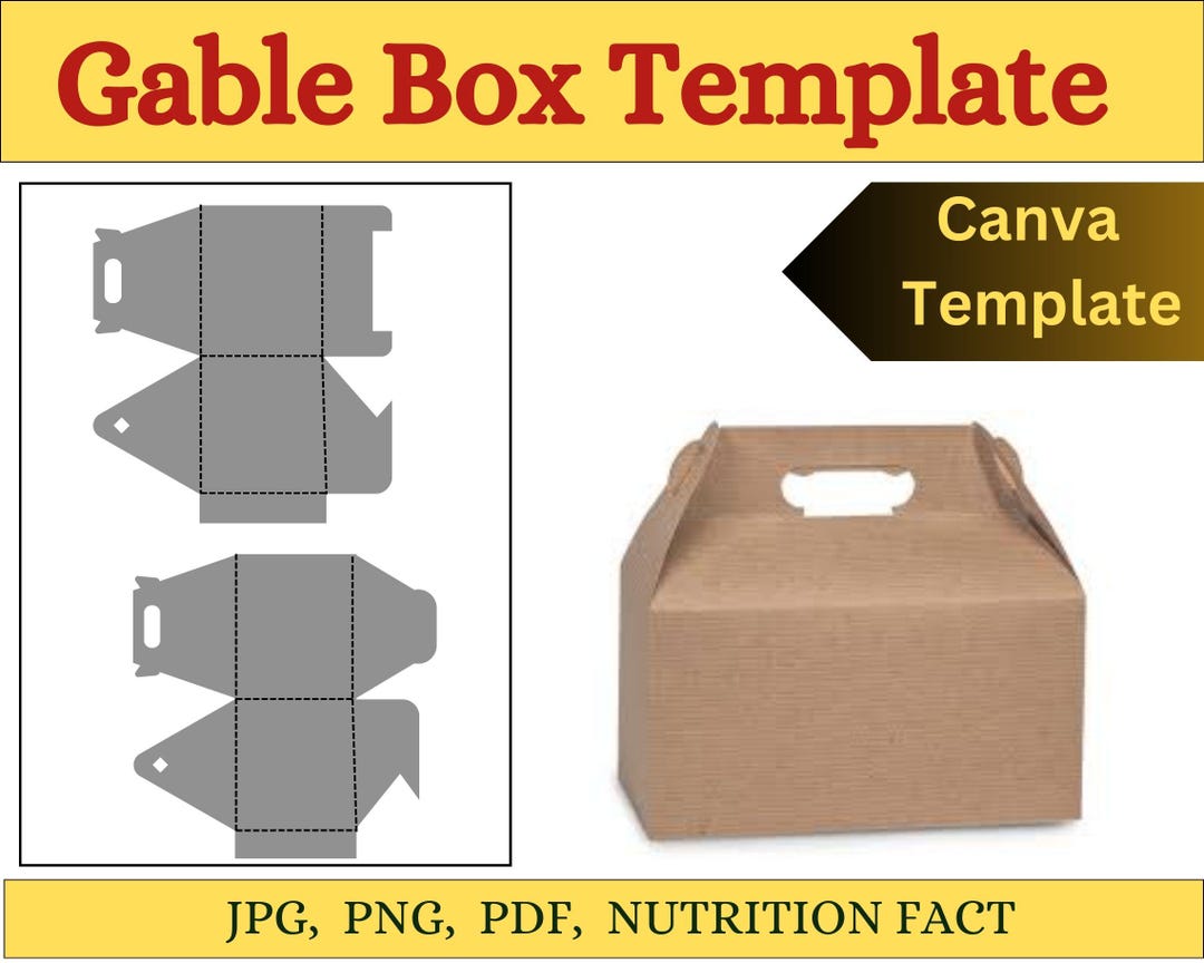 DIY Gable Box Template (svg, Png, Dxf, Pdf) - Etsy