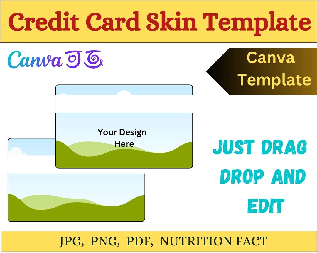 Credit Card Skin Template Debit Card Cover SVG Editable Card Skin ...